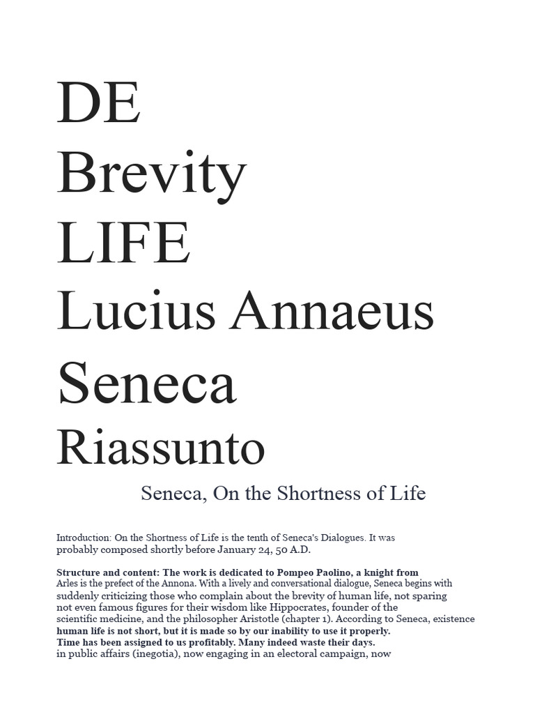 Seneca's Insights on Life's Brevity | PDF | Seneca The Younger | Caligula
