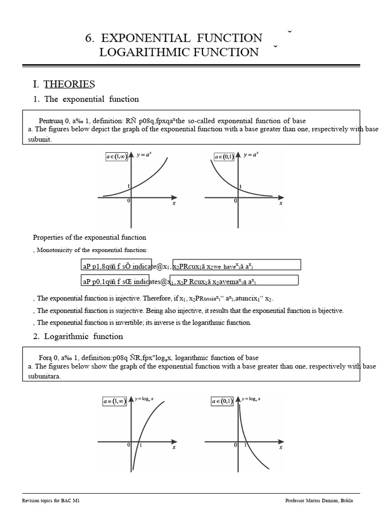 Exponential and Logarithmic Function.pdf | PDF | Function (Mathematics ...