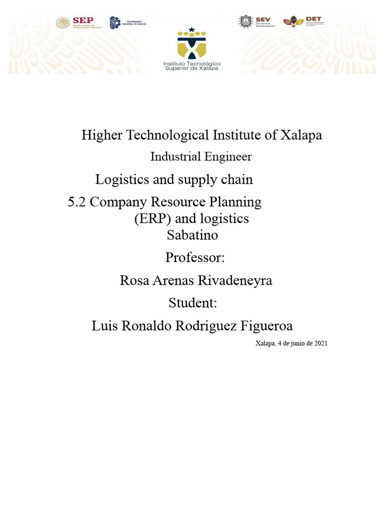 5.2 Enterprise Resource Planning (ERP) and Logistics | PDF | Enterprise Resource Planning ...
