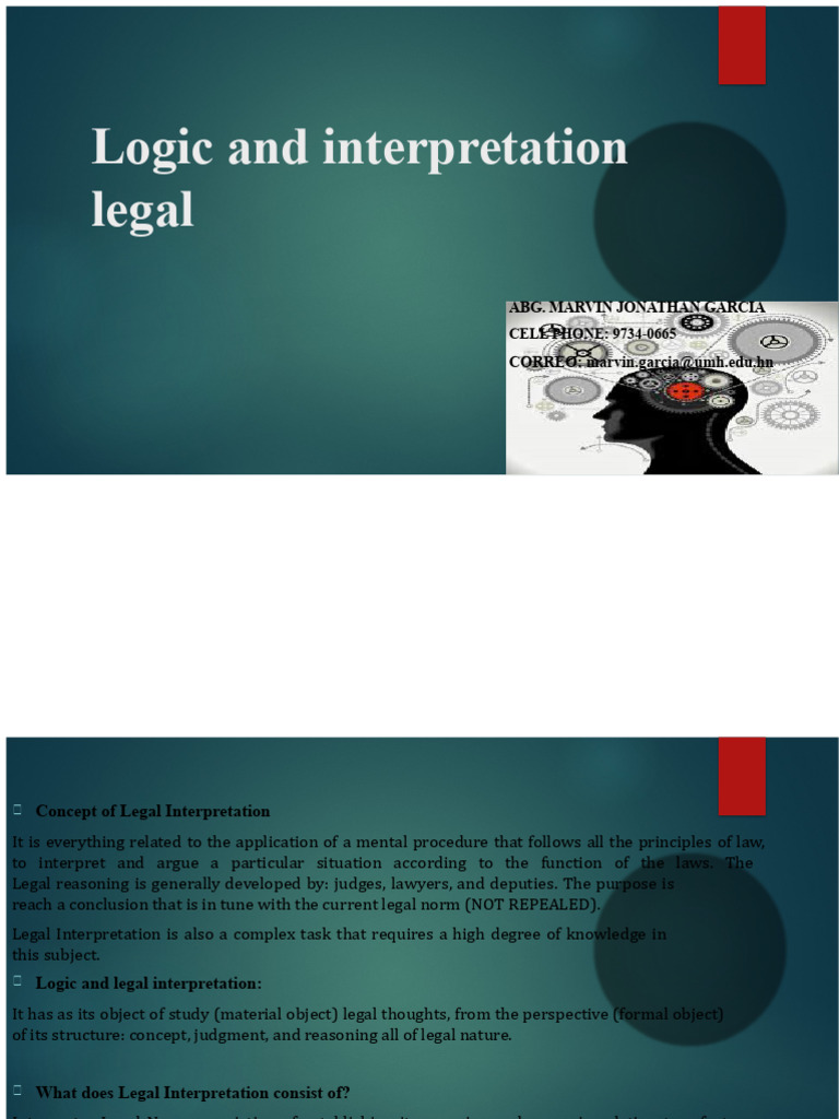 Slides Logic and legal interpretation | PDF | Logic | Reason