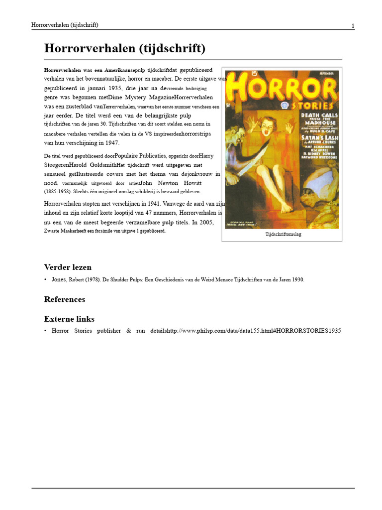 Horrorverhalen (Tijdschrift) PDF | PDF