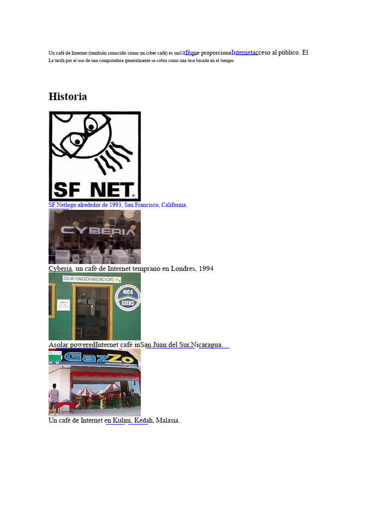 Un Cibercafé | PDF | Internet | Informática