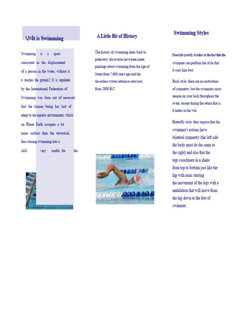 excellent swimming brochure | PDF | Swimming (Sport) | Outdoor ...