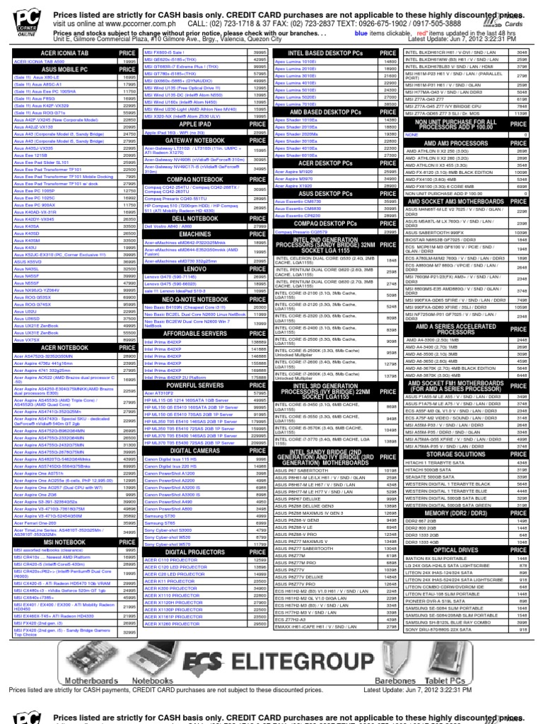Pricelist Lettersize | PDF | Advanced Micro Devices | Shader