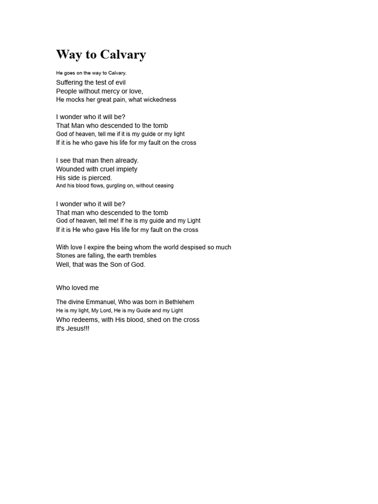 Path to Calvary Lyrics | PDF