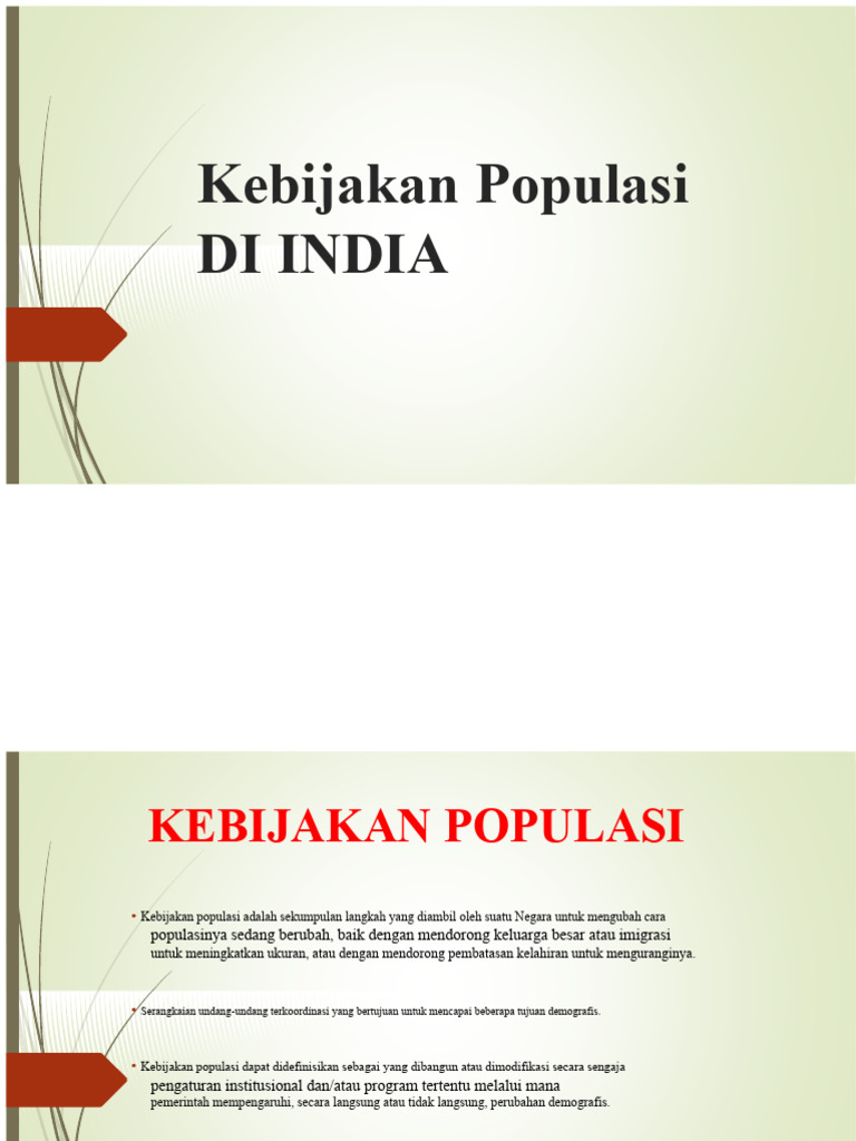 Kebijakan Populasi Di India | PDF