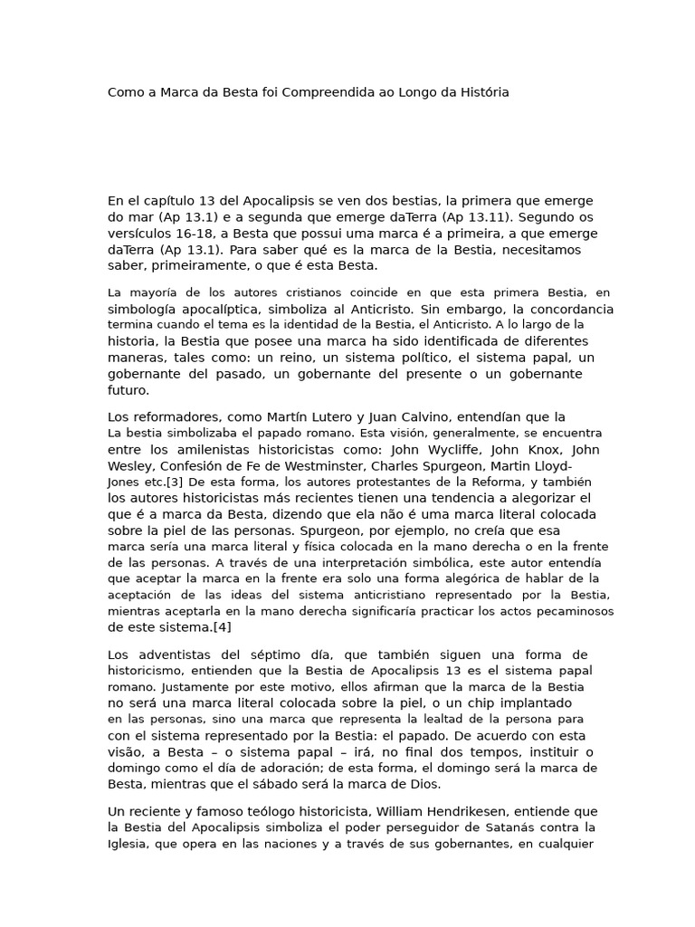 Cómo La Marca de La Bestia 666 Ha Sido Comprendida A Lo Largo de La ...