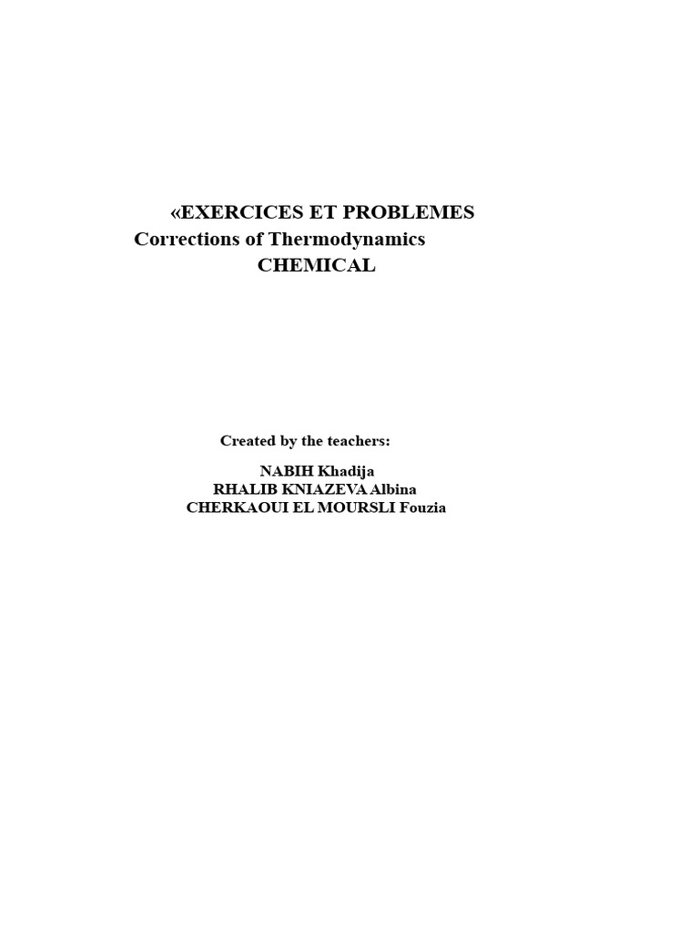 Corrected Exercises Thermo Global-1 | PDF | Enthalpy | Gases