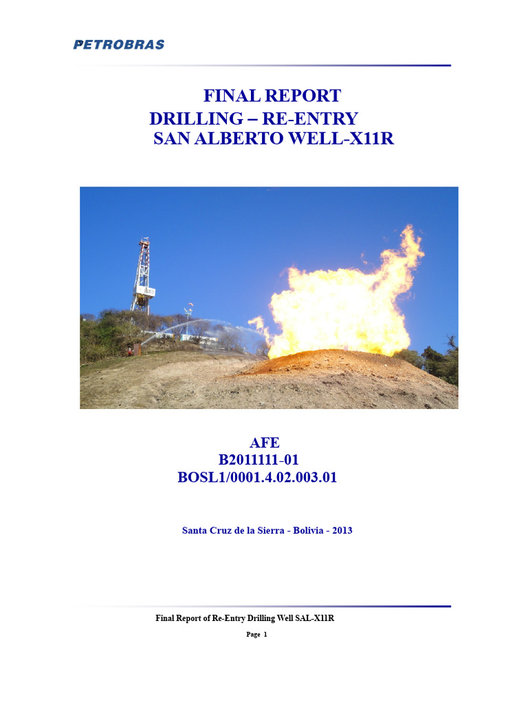 Final Drilling Report Re-Entry Well SAL-X11R | PDF | Oil Well | Pump