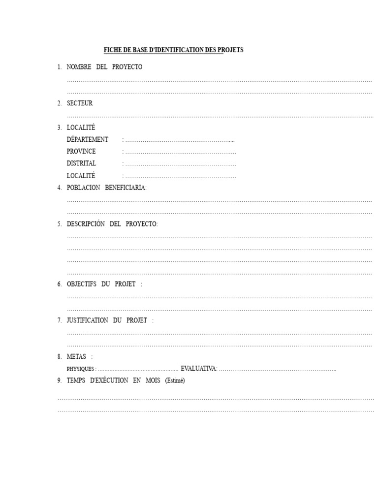 Identification des Projets Communautaires | PDF