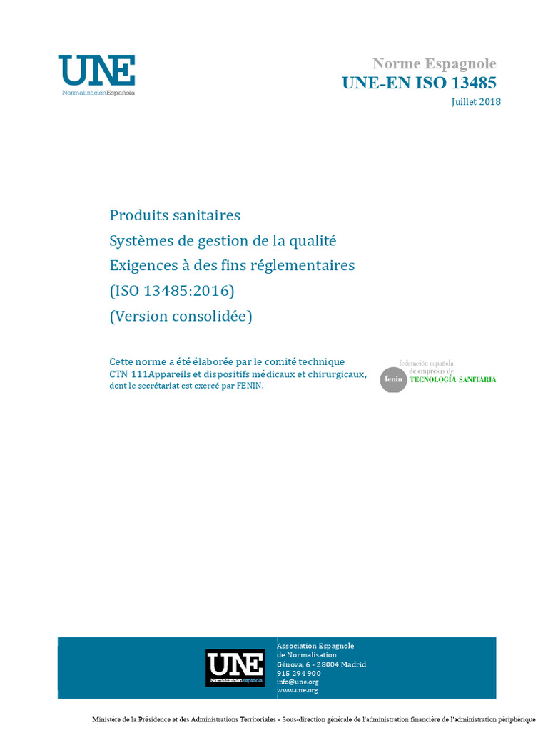 Norme ISO 13485: Exigences qualité santé | PDF | Management de la ...