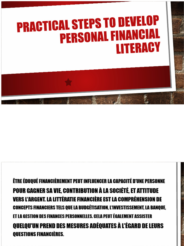 Étapes pratiques pour développer la littératie financière personnelle ...
