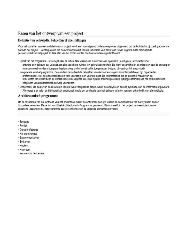 Voorbeelden Van Architectonische Programmeren | PDF