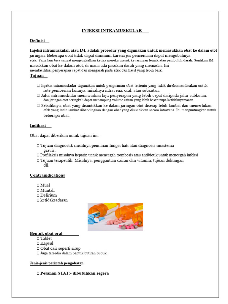 Panduan Injeksi Intramuskular dan Prosedur | PDF