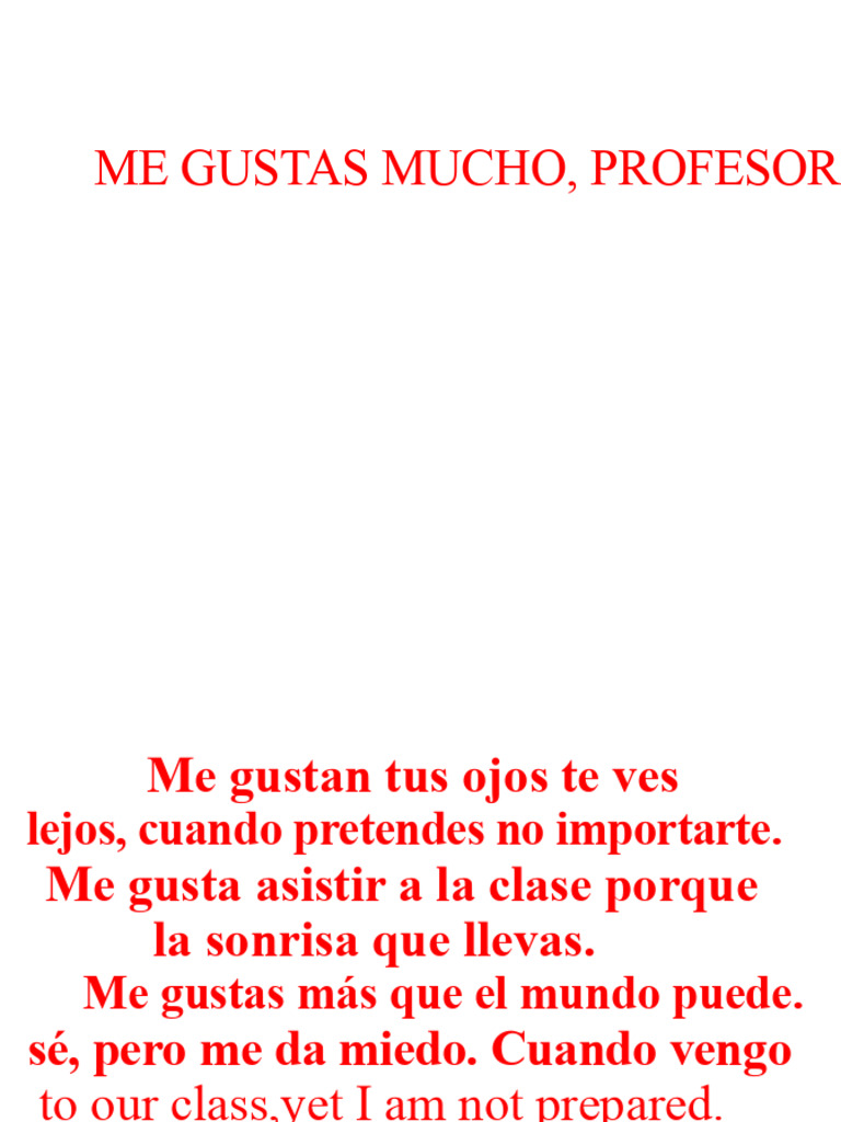 Me Gustas Mucho, Profesor/a | PDF