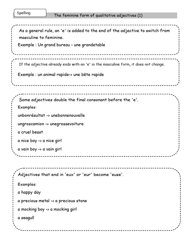 feminine-adjectives | PDF