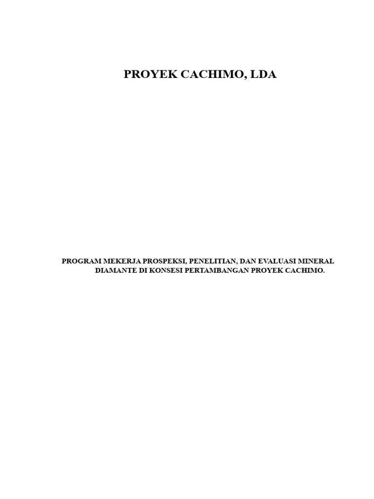 Rencana prospeksi cachimo 2023 | PDF
