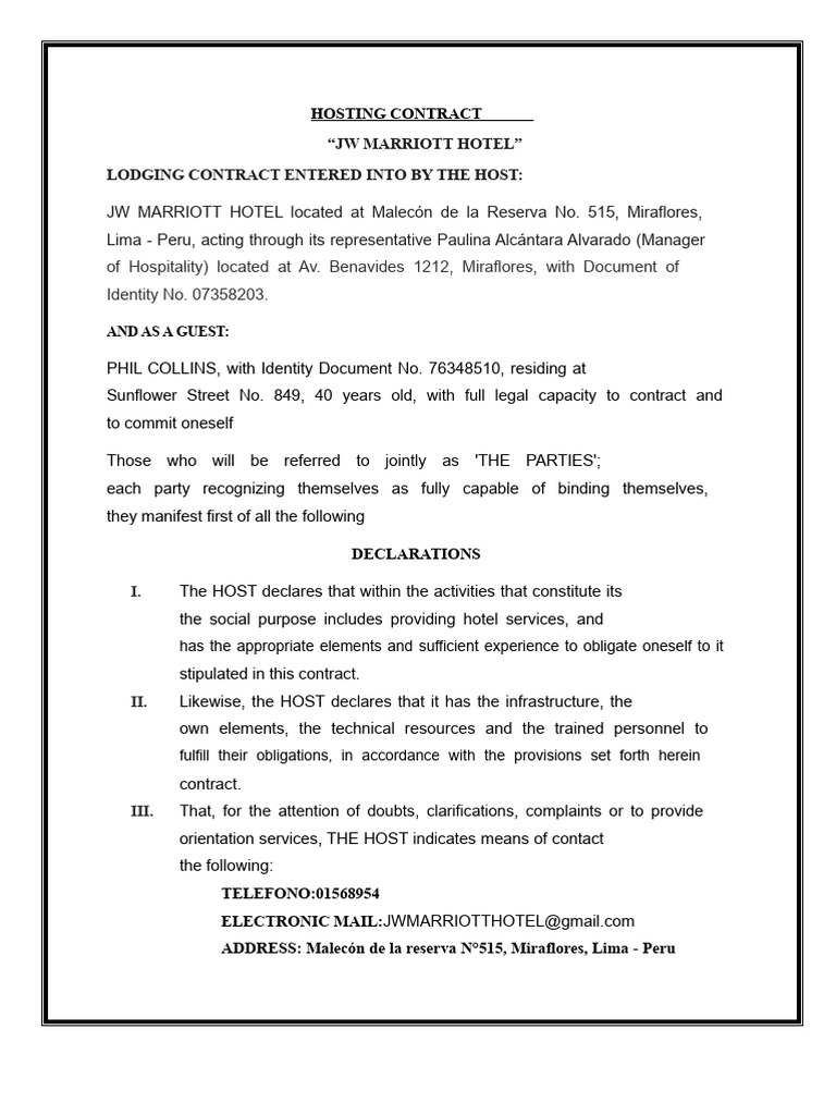HOSTING CONTRACT.docx | PDF | Justice | Crime & Violence