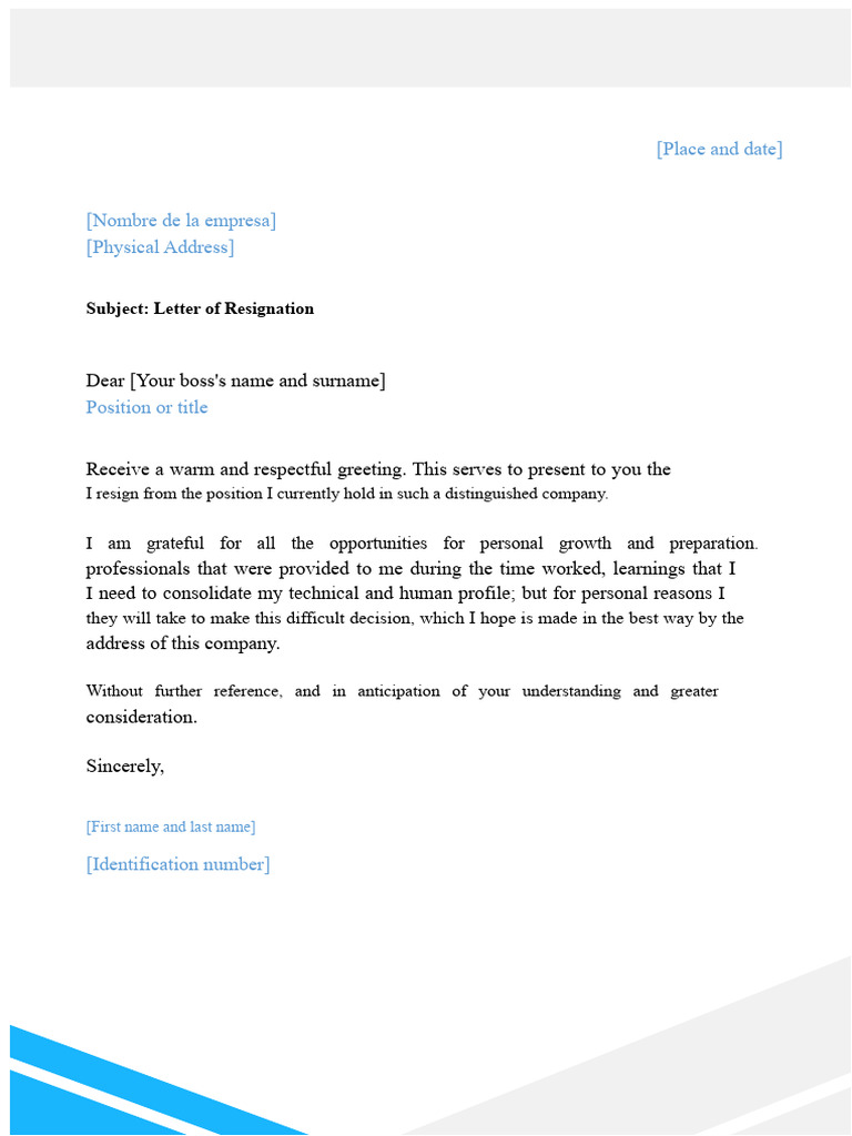 Model of Voluntary Resignation Letter | PDF