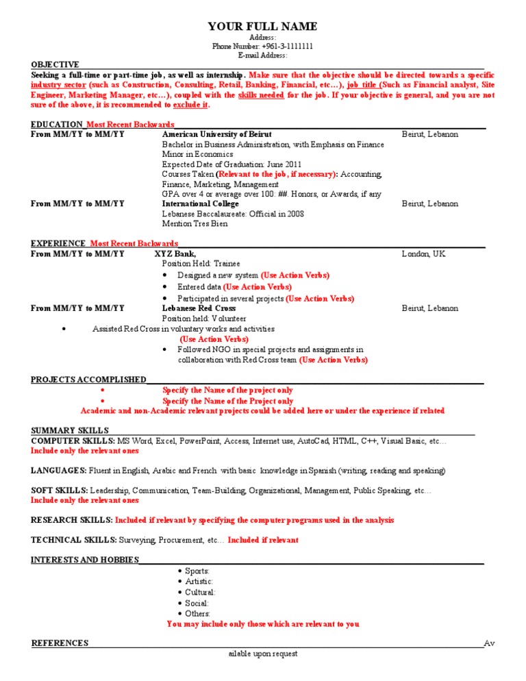 Business Resume Sample Template | PDF | Business | Finance & Money ...