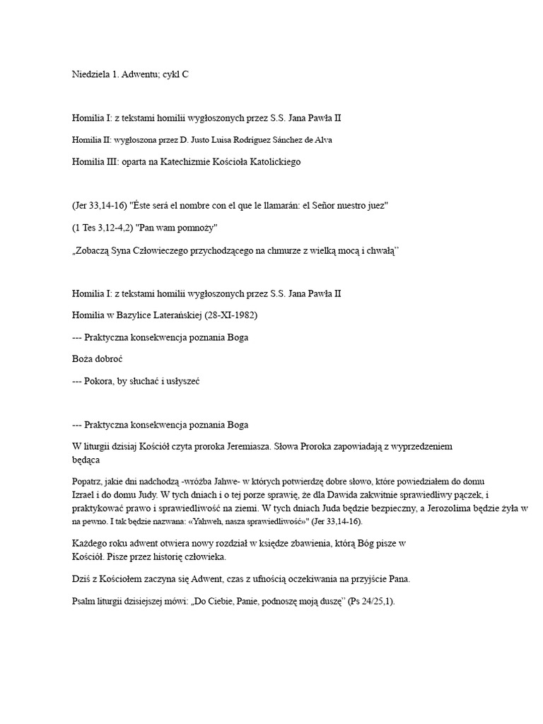 Niedziela 1. Adwentu Cykl C | PDF