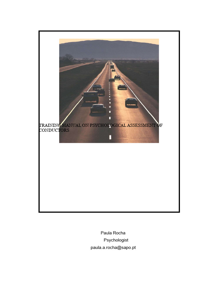 Manual of Psychological Evaluation of Drivers - 2020 | PDF ...