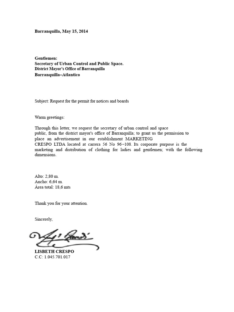 Request Letter for Notices and Boards Permission (1) | PDF