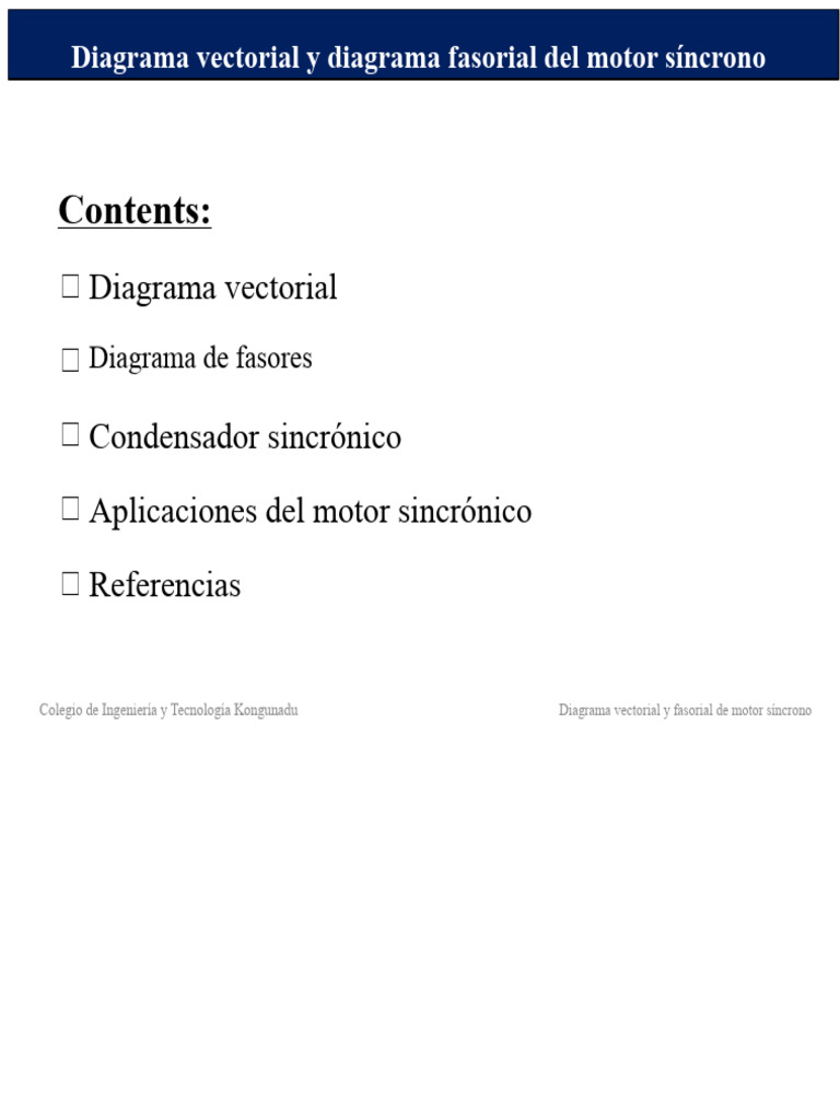 Diagrama Fasorial del Motor Síncrono | PDF | Vector Euclidiano | Poder ...