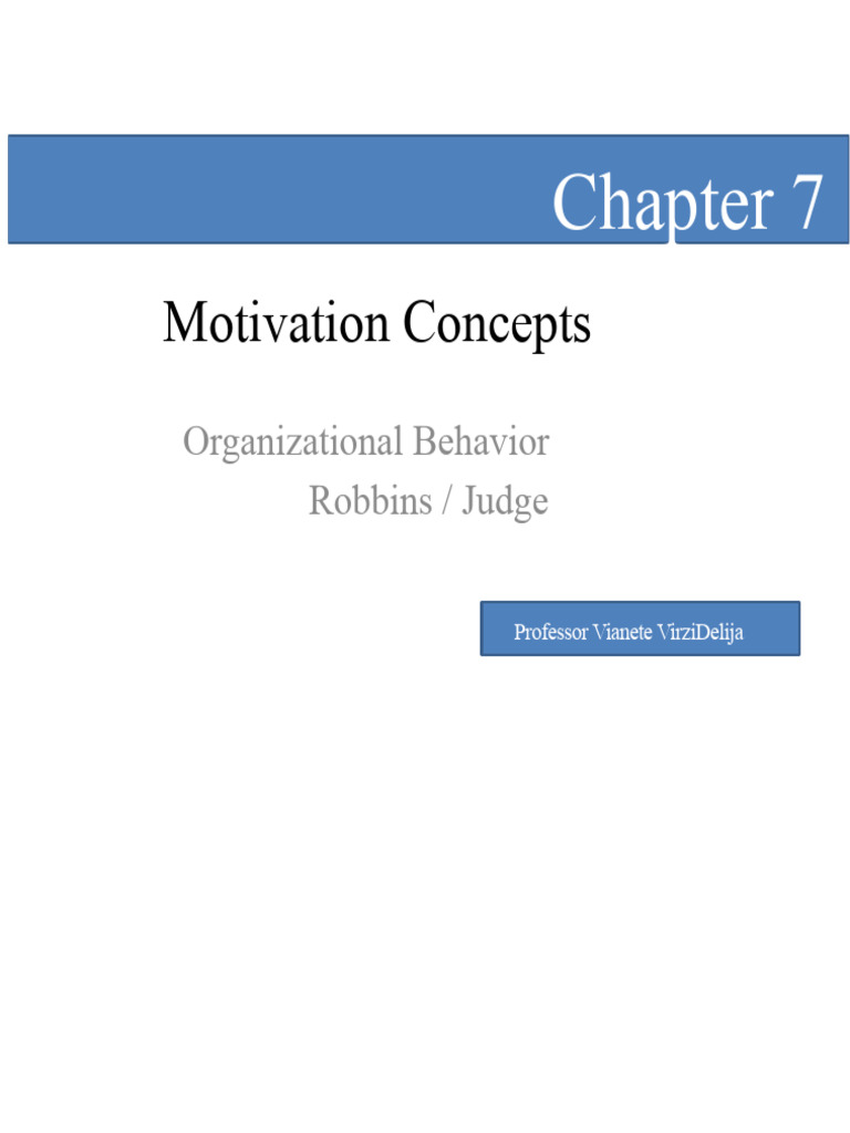 Presentation 7 Concepts of Motivation | PDF | Motivational | Motivation