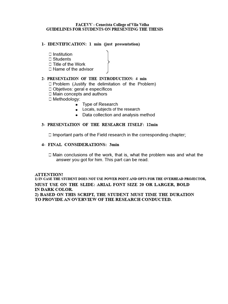 Thesis Presentation Script | PDF