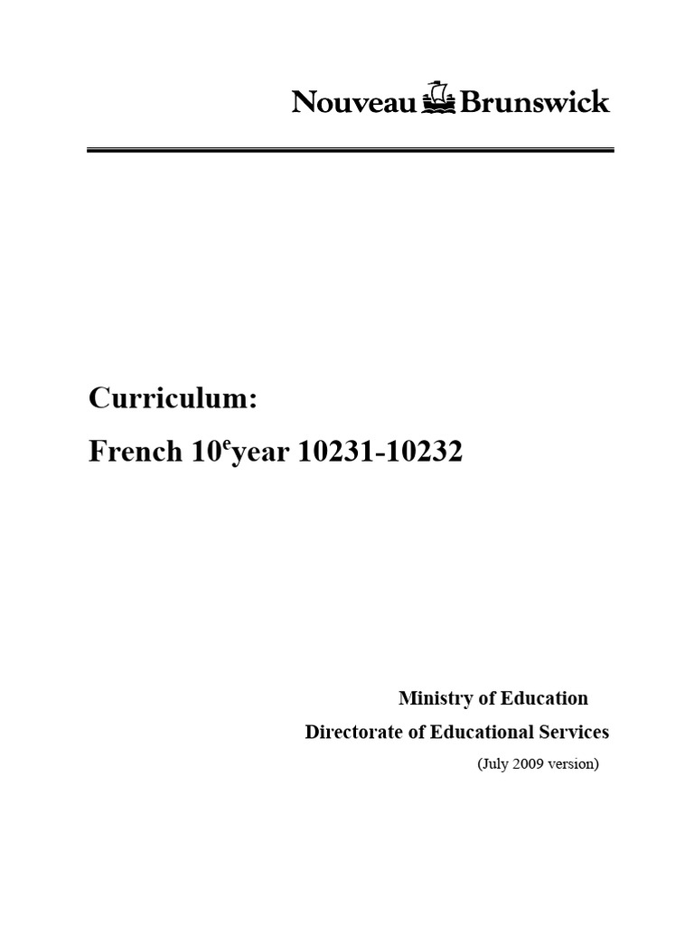 French 10th Year | PDF | Pedagogy | Learning