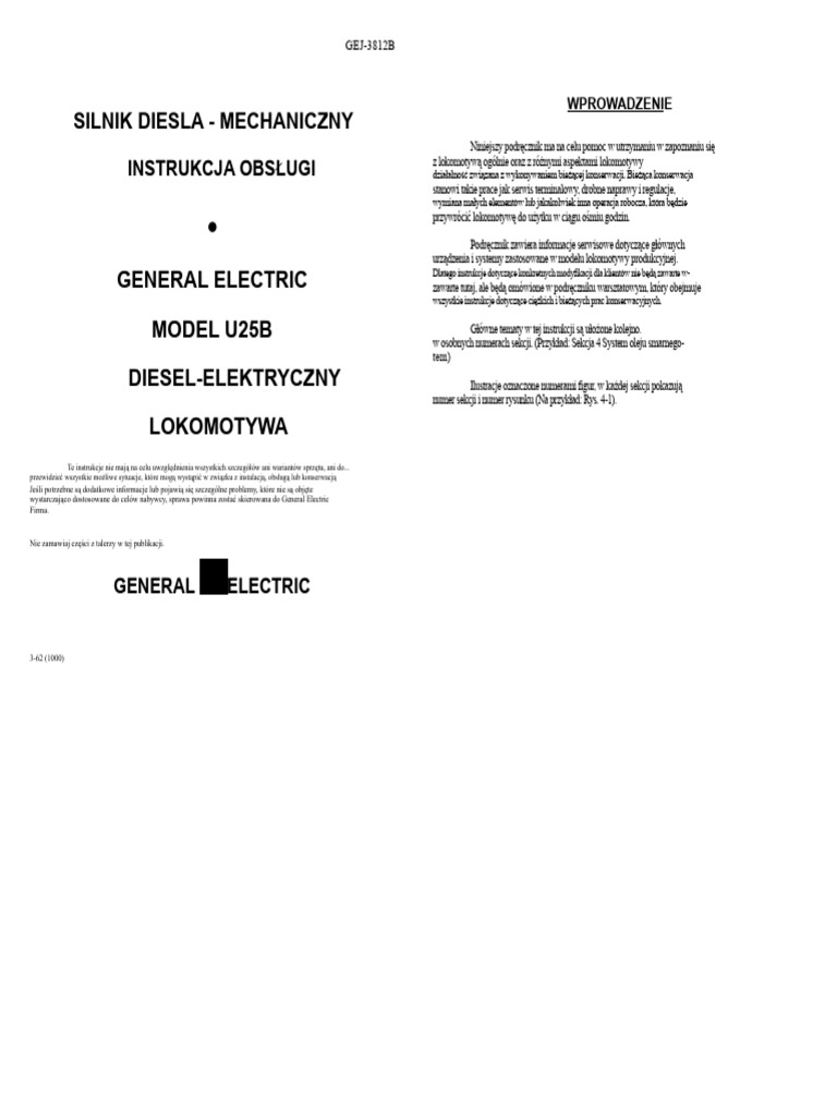 Podręcznik serwisowy GE 7FDL16 Diesel | PDF