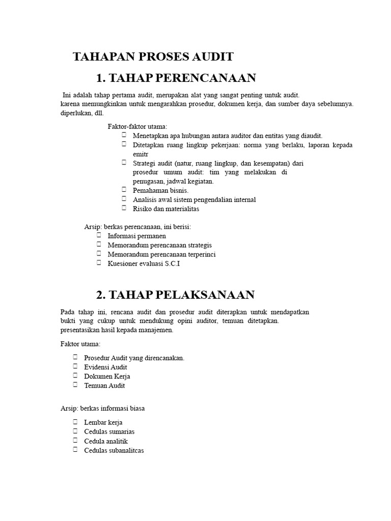 TAHAPAN PROSES AUDIT | PDF