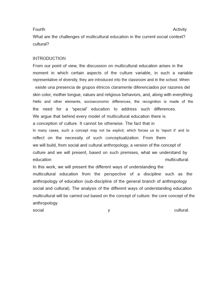 Essay on Multicultural Education | PDF | Ethnography | Anthropology