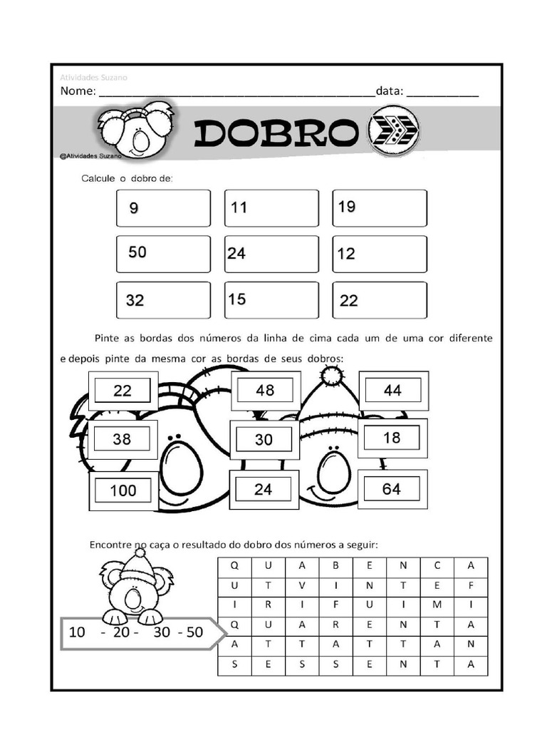 Double, Triple, and Half Activities | PDF