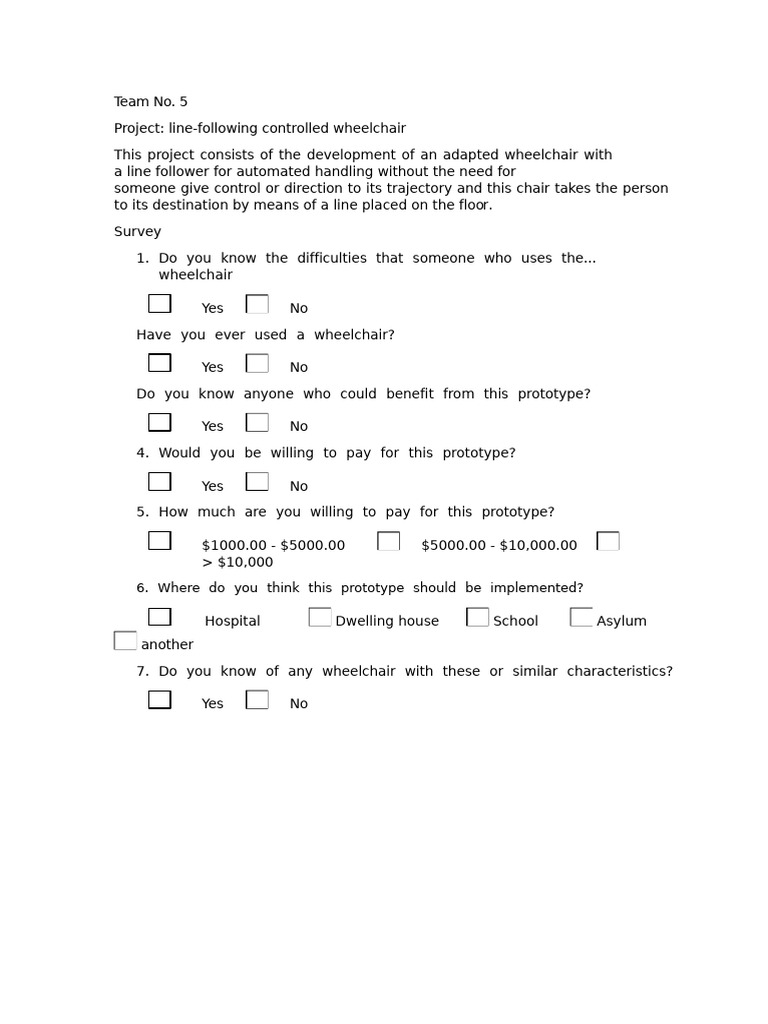 Wheelchair Survey | PDF