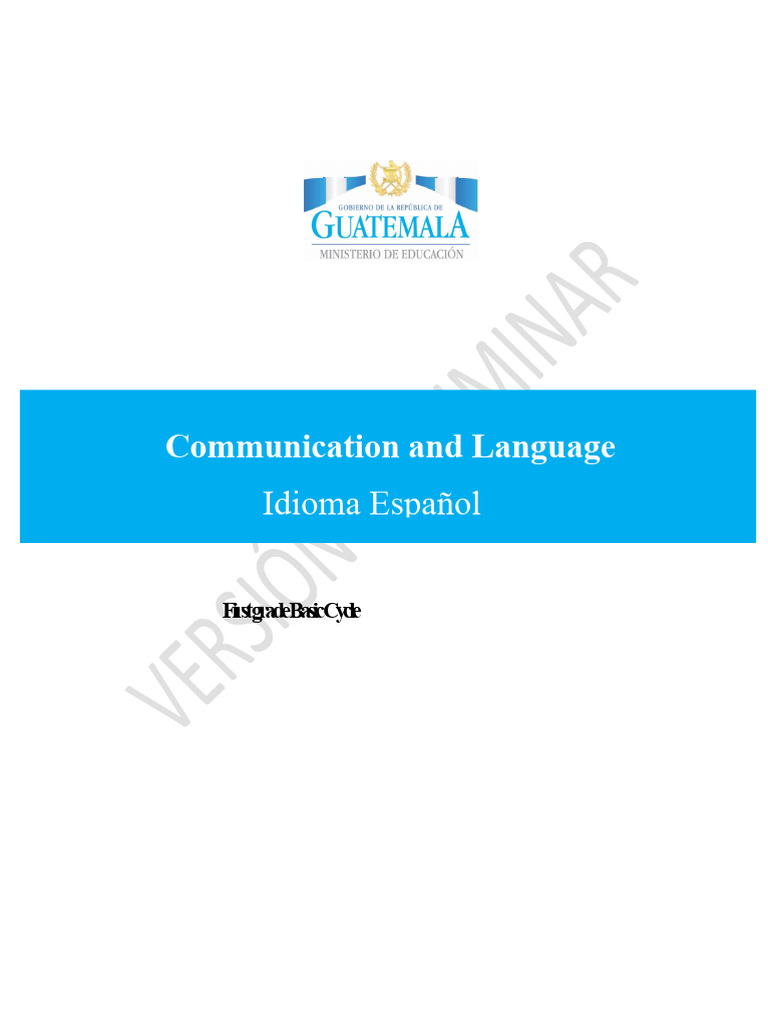 01 Communication and Language Spanish Language First Basic | PDF ...