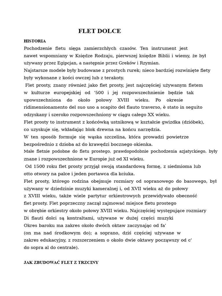 Jak Zbudować Flet Z Trzciny | PDF