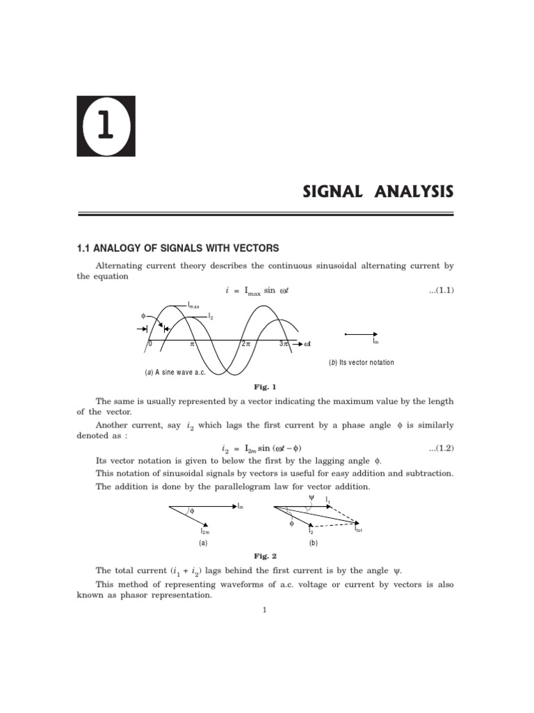 Signal Analysis with Vector Notation | PDF | Trigonometric Functions ...