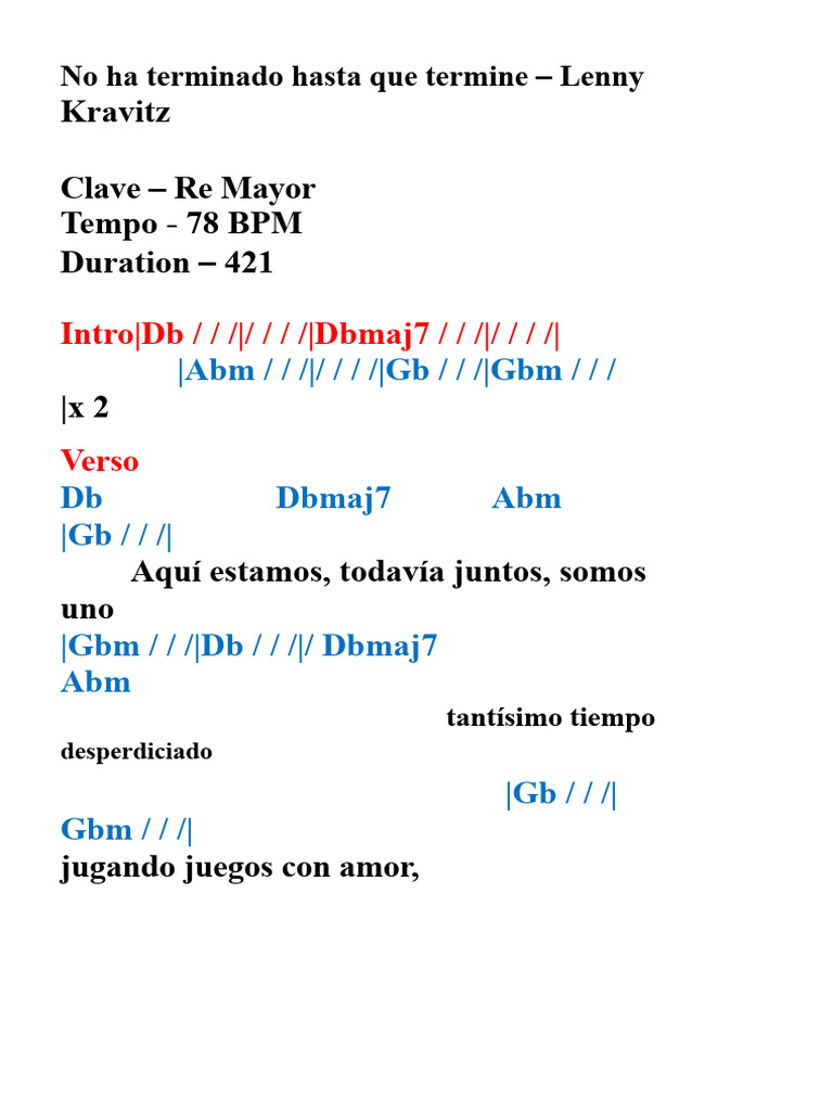 No Ha Terminado Hasta Que Ha Terminado - Lenny Kravitz | PDF ...