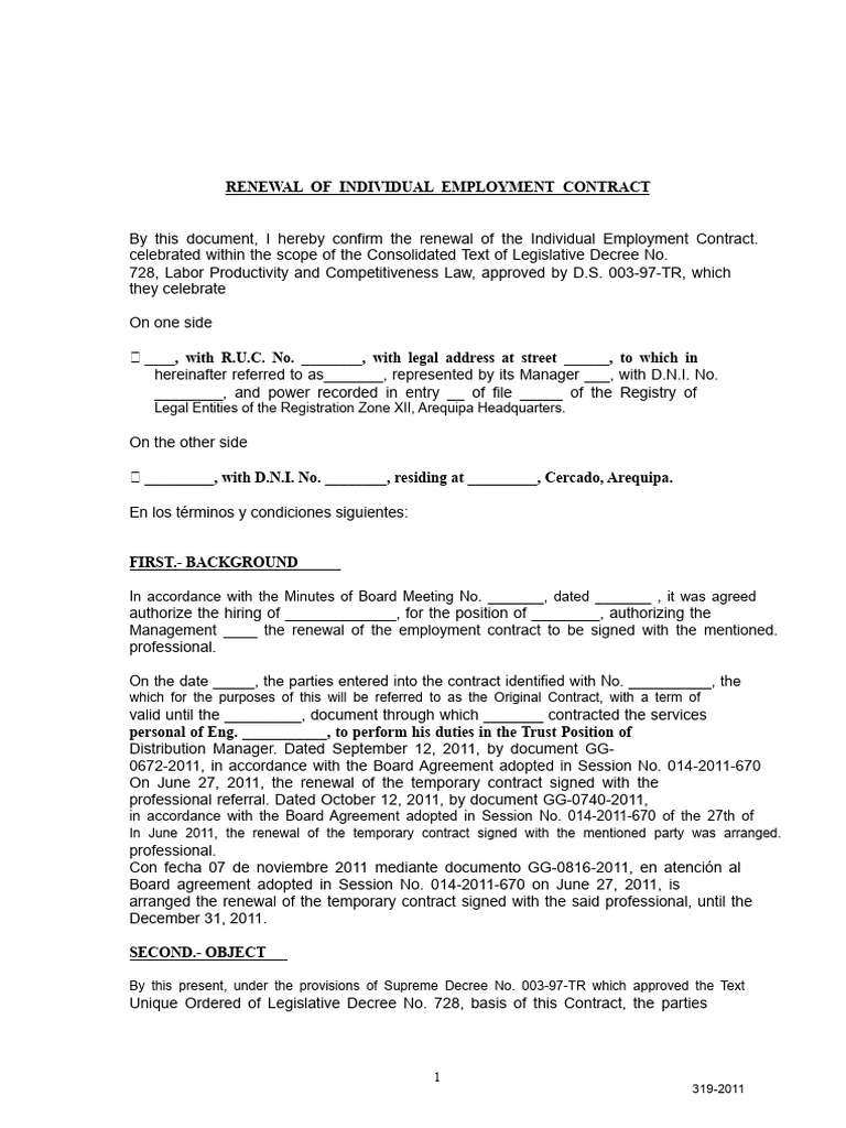 Addendum Renewal of Employment Contract | PDF | Justice | Crime & Violence
