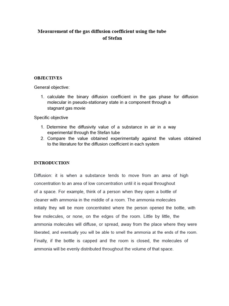 Measurement of the gas diffusion coefficient using the Stefan tube ...