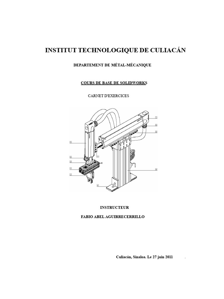 Cours de base SolidWorks : Exercices pratiques | PDF | Dessin ...