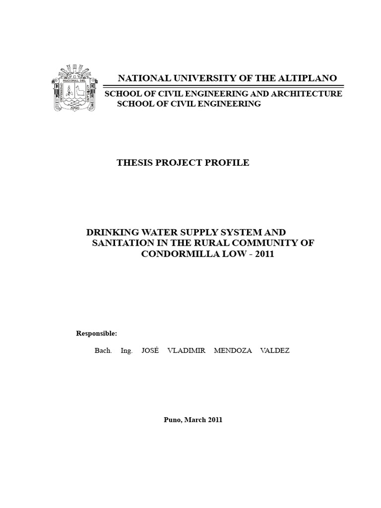 51726751-Project Thesis Profile-Potable Water in A Community-2011 | PDF ...