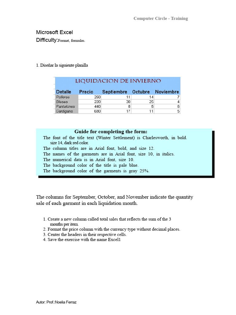 Basic Excel Practice | PDF | Spreadsheet | Microsoft Excel