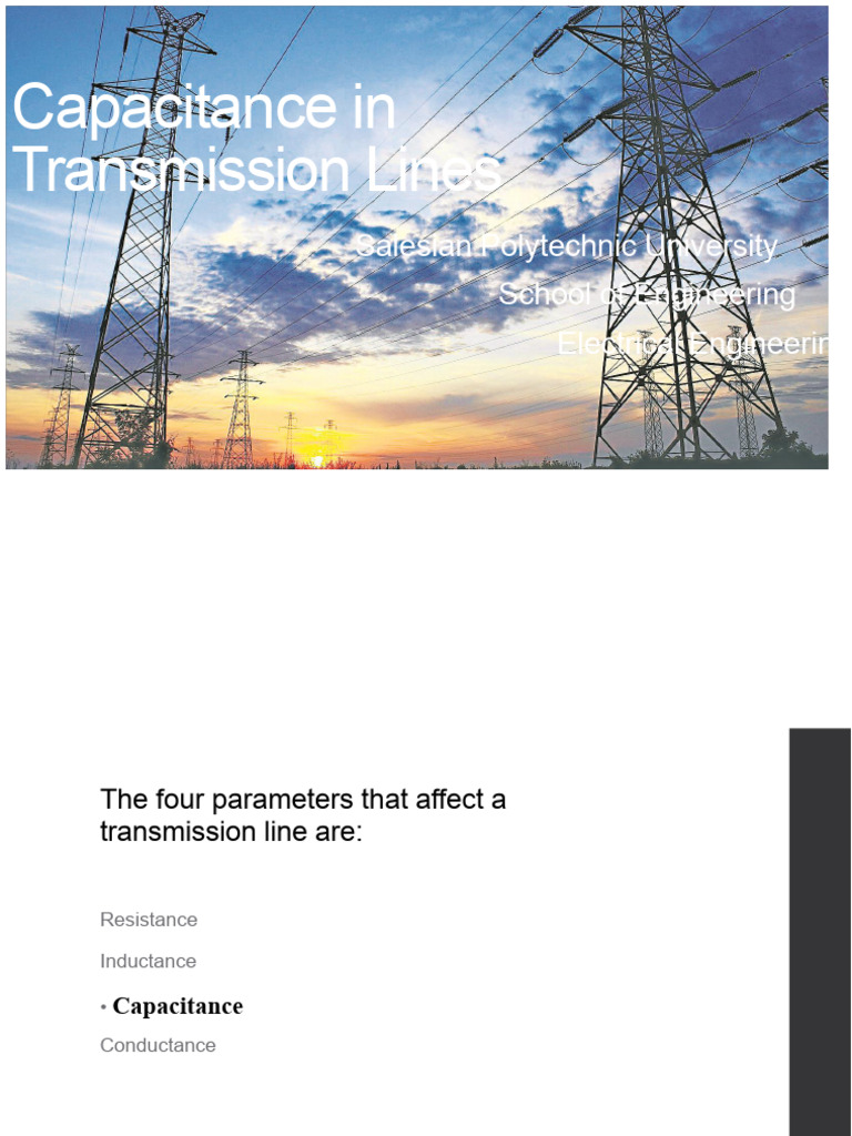 Capacitance in Transmission Lines | PDF | Capacitance | Capacitor