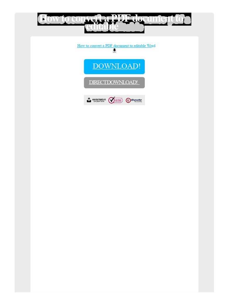 How To Convert A PDF Document To An Editable Word Document | PDF ...