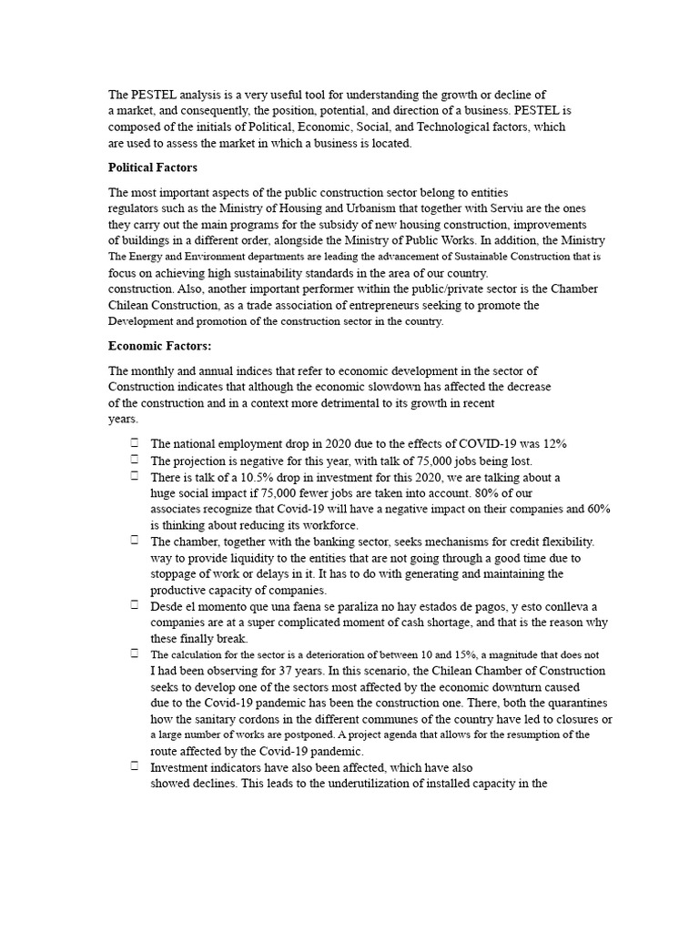 The PESTEL analysis CONSTRUCTION | PDF | Energy Conservation ...