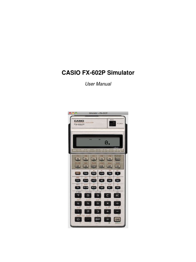 CASIO FX-602P Simulator: User Manual | PDF | Operating System ...