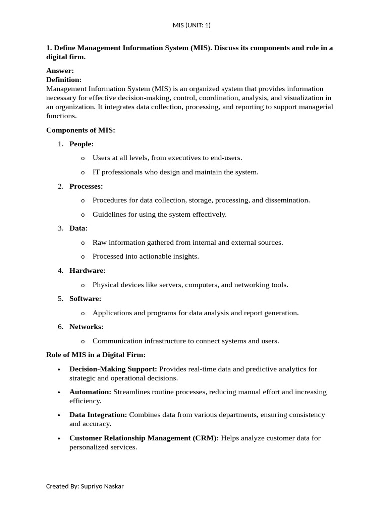 MIS UNIT 1 | PDF | Cloud Computing | Security